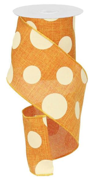 Orange Burlap w/ Cream Polka Dots - 4" x 50yds – AshleyNichole Designs