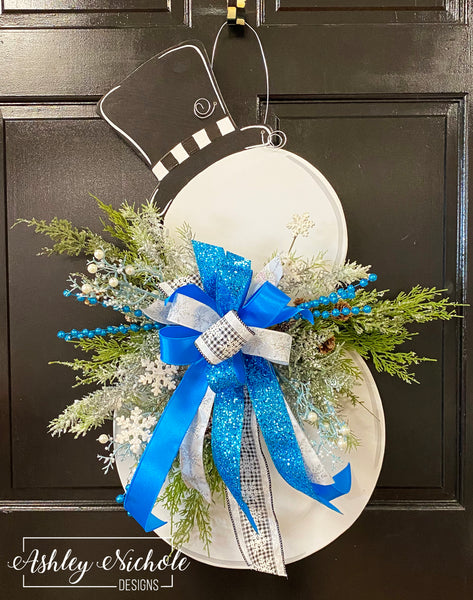 Frosty the Snowman - Blue Version Door Hanger – AshleyNichole Designs