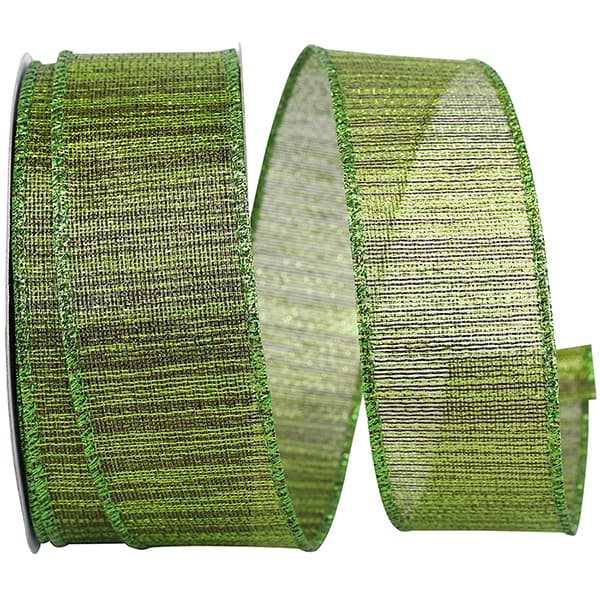 Kelly Green Glimmer Metallic Wired Ribbon - 1.5" x 20yds ...