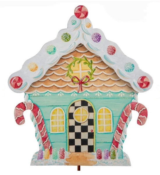 Gingerbread House Yard Stake - Metal Stake