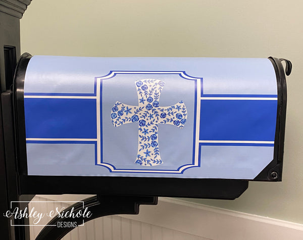 Chinoiserie Cross - Magnetic Vinyl Mailbox Cover – AshleyNichole Designs