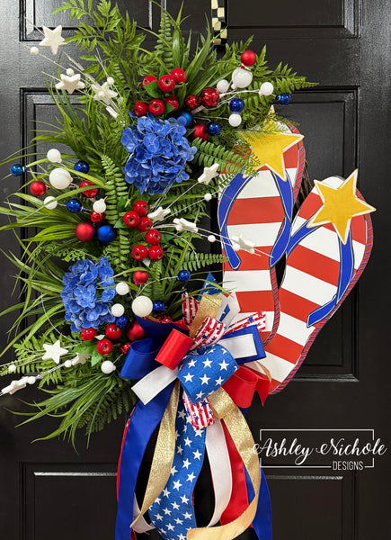 Patriotic Fun Flip Flops Wreath – AshleyNichole Designs
