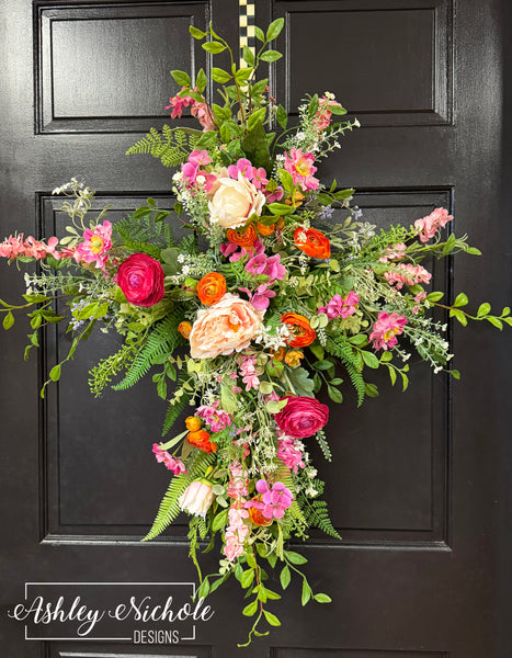 Floral Cross Door Hanger - 27" – AshleyNichole Designs