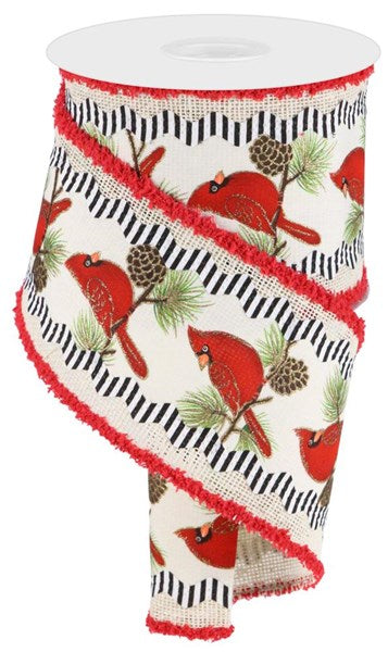 Cardinal w/ Ricrac & Drift Wired Ribbon - 4" x 10yds – AshleyNichole ...