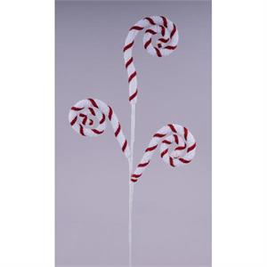 28" Glitter/Braid Coil Twig Spray - White/Red – AshleyNichole Designs