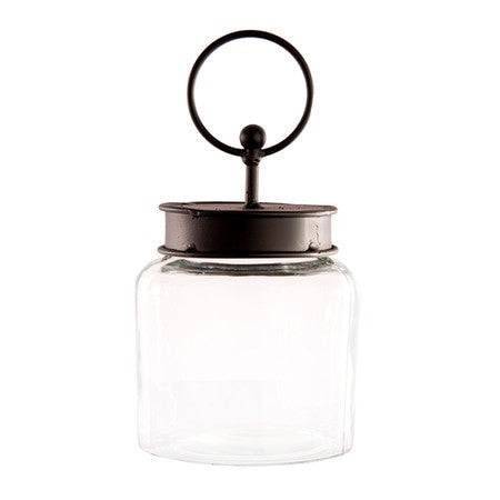 FINIAL Base - Round Glass Jar with Black Lid